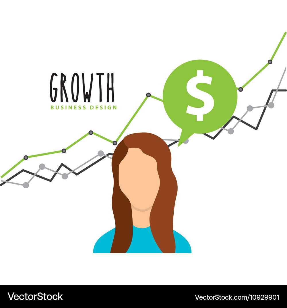 Business growth funds flat icons Royalty Free Vector Image