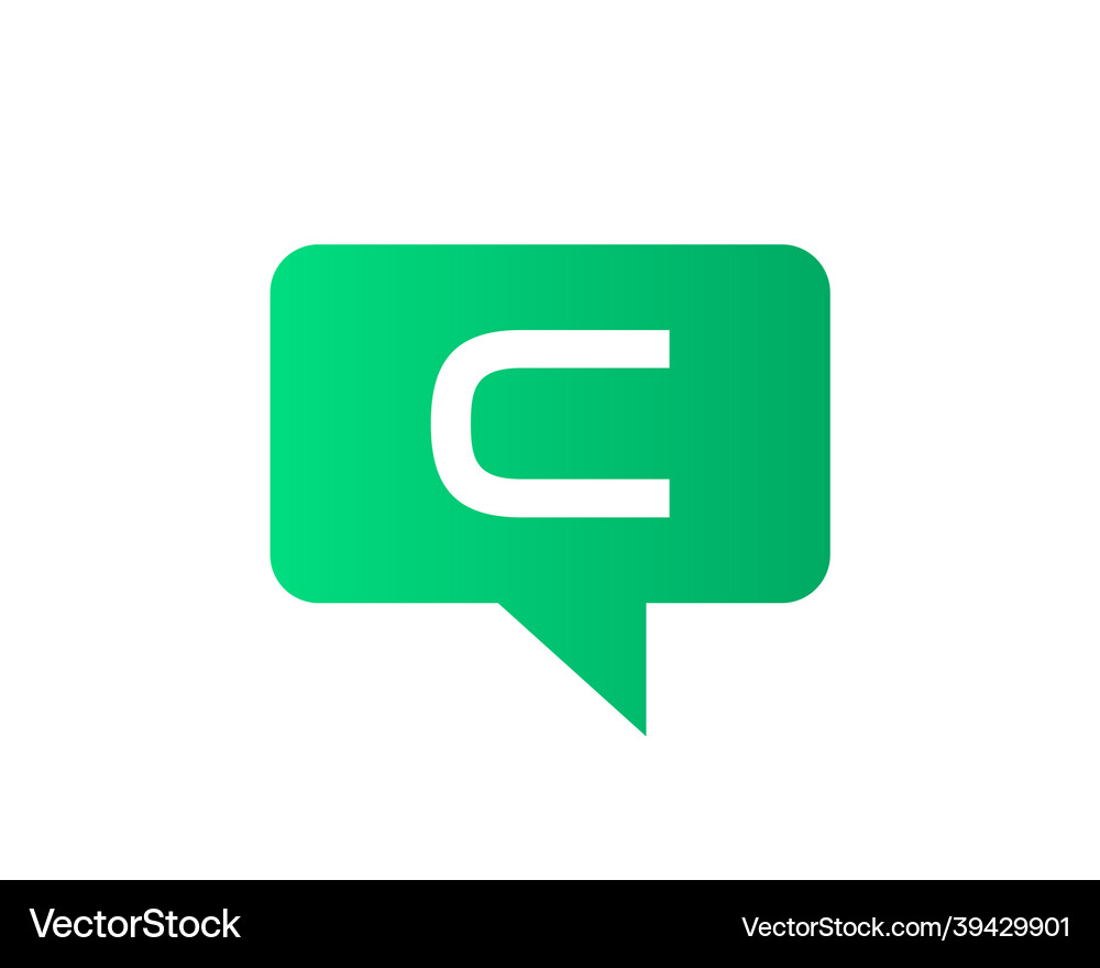 Chat logo on c letter concept letter c chat logo Vector Image