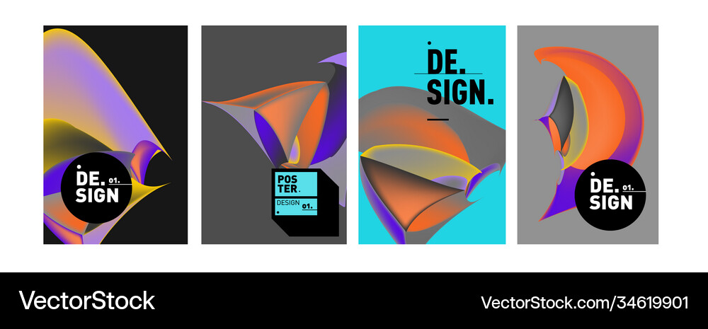 Colorful abstract liquid and fluid poster Vector Image