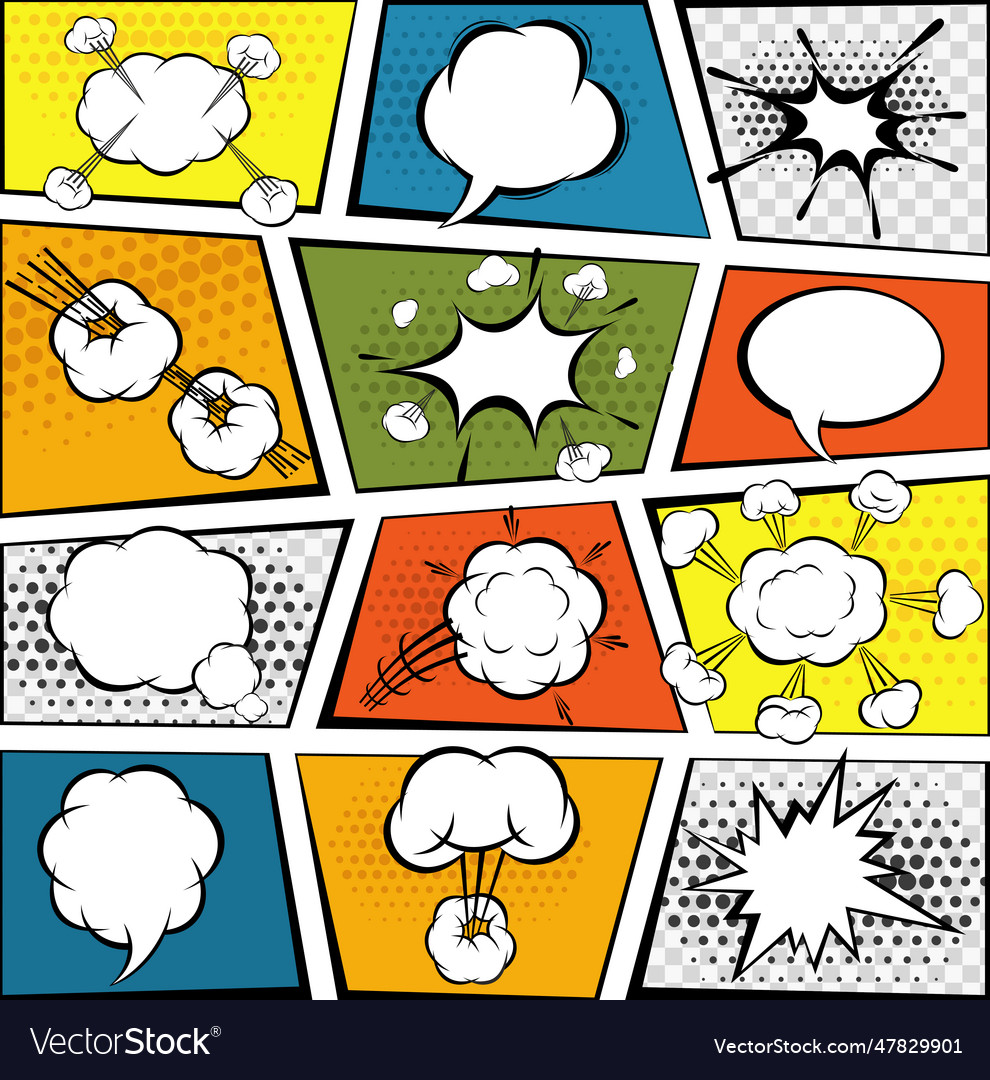 Comic speech bubbles set Royalty Free Vector Image