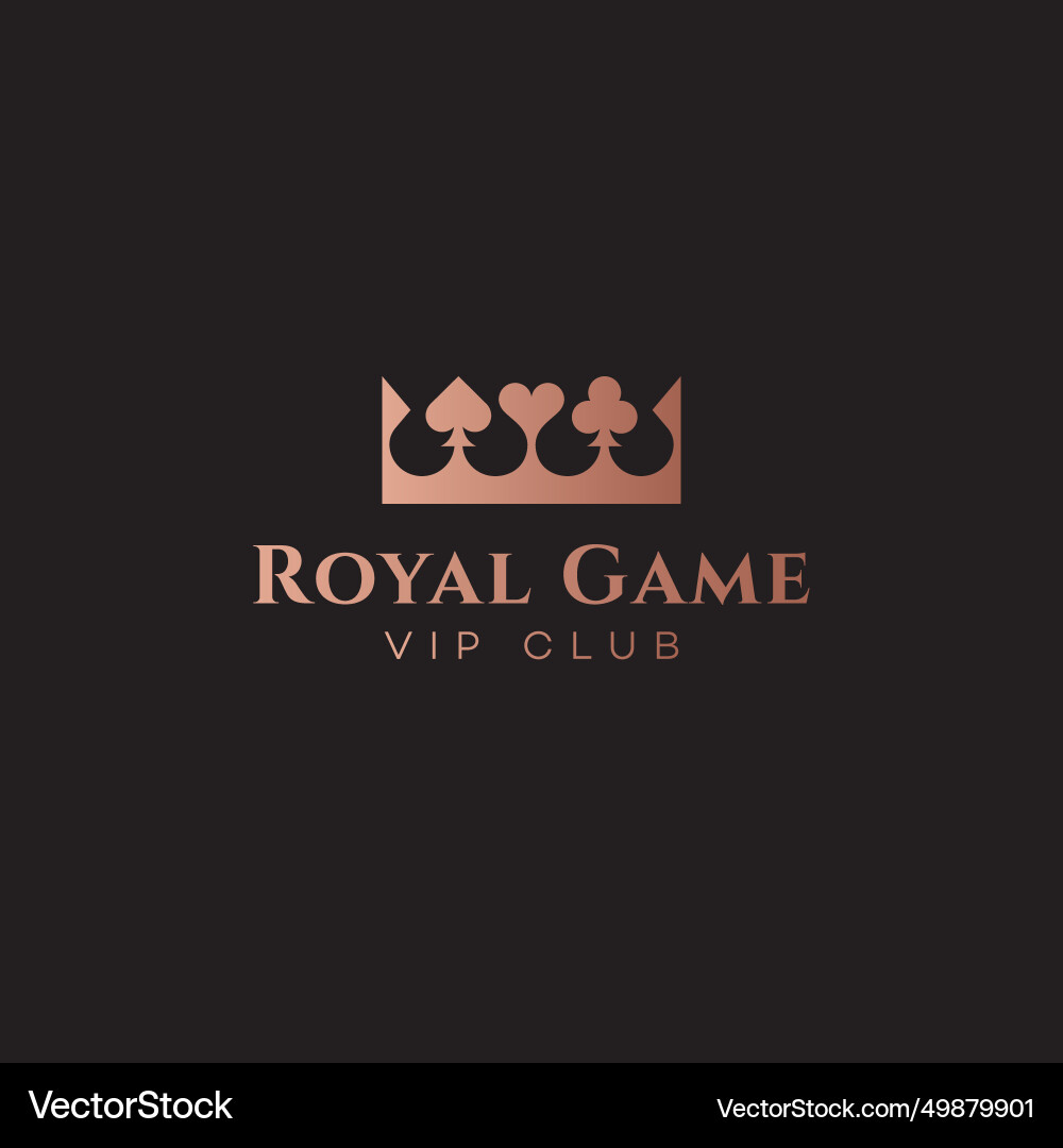 Crown of card suits logo Royalty Free Vector Image