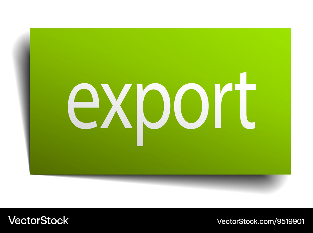 Export green paper sign isolated on white Vector Image