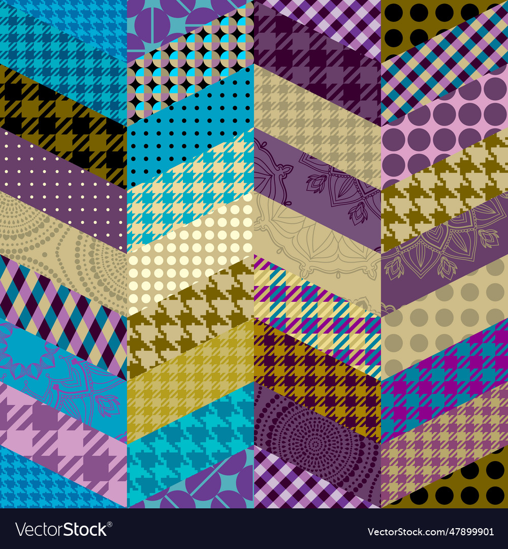 Geometric abstract pattern textile patchwork Vector Image