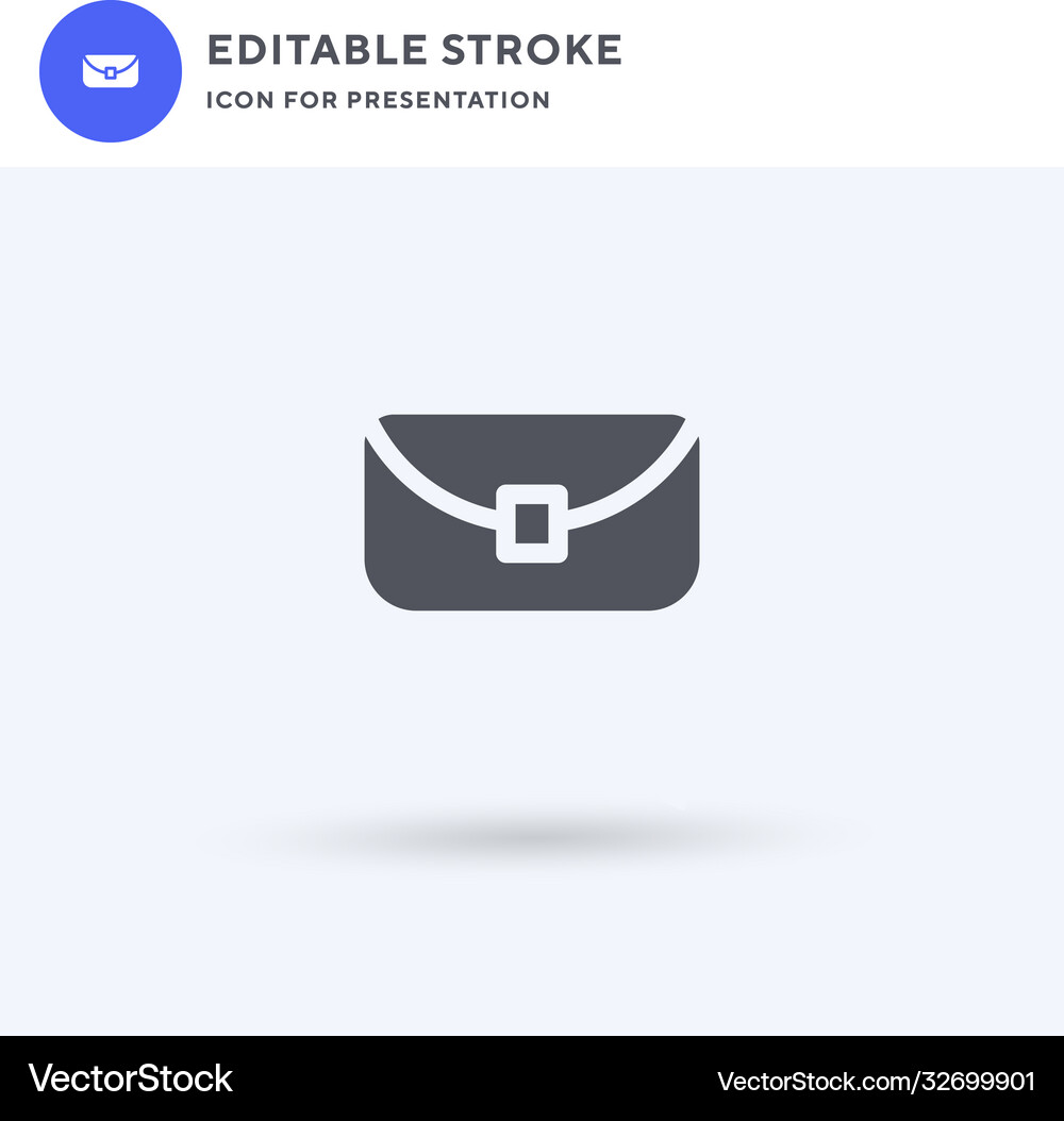 Handbag icon filled flat sign solid Royalty Free Vector