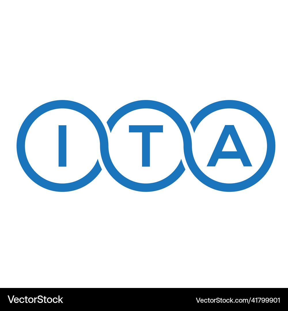 Ita letter logo design on white background Vector Image