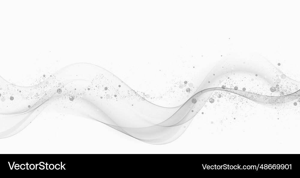 Wavy gray lines abstract flow of transparent Vector Image