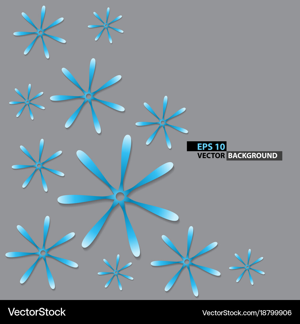Abstract blue flower on gray background design Vector Image