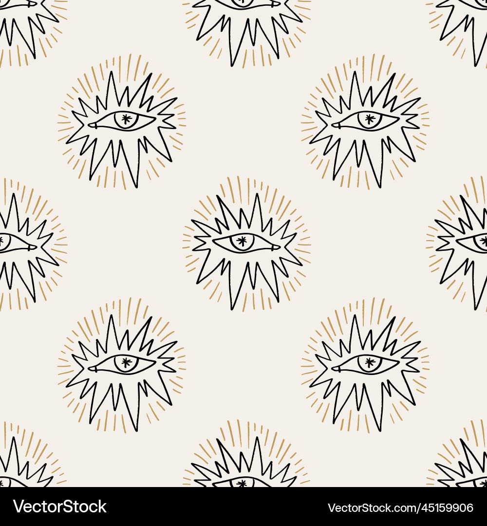 All see eye spell mystical minimalist magic Vector Image