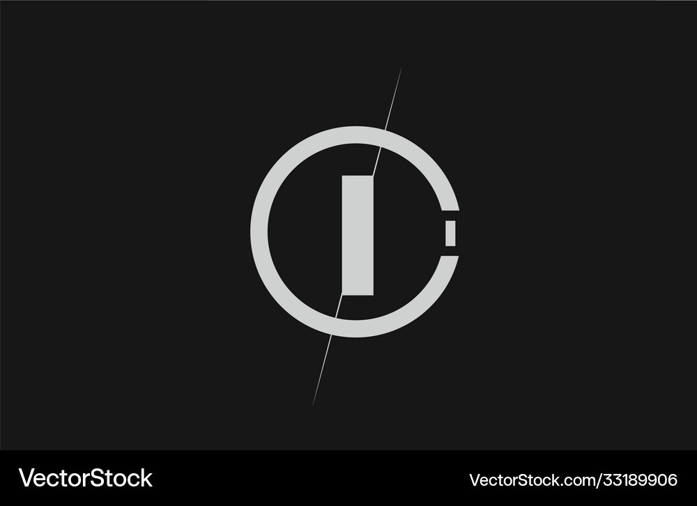 Alphabet i letter logo icon white black simple Vector Image