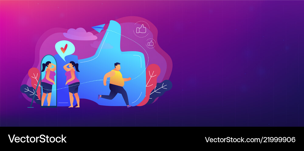 Body positive header or footer banner Royalty Free Vector