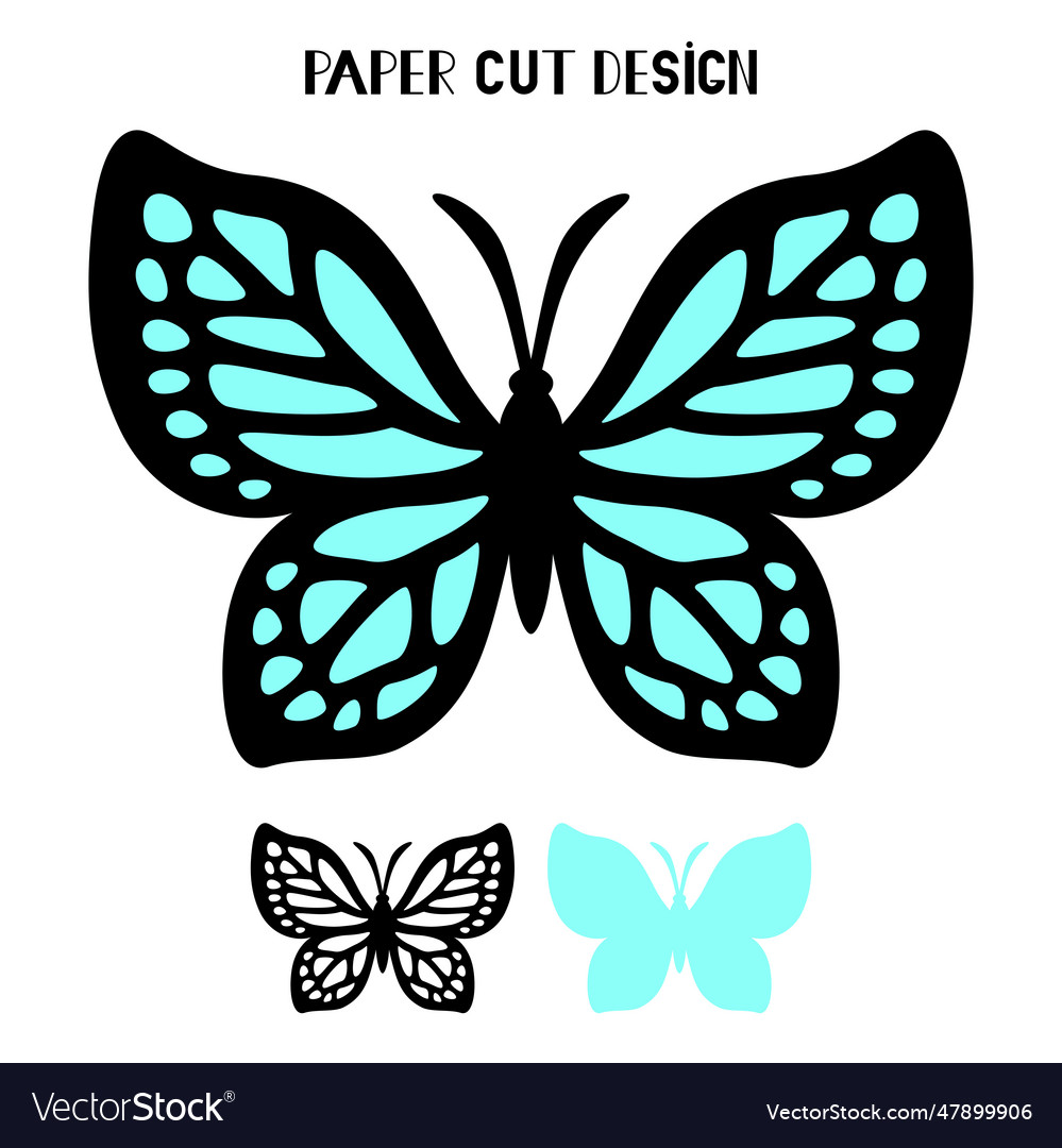 Butterfly silhouette layered insect template Vector Image