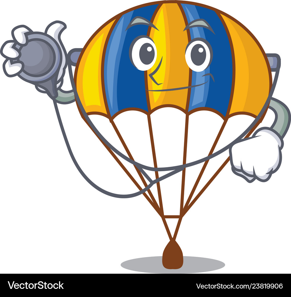 Doctor parachute in shpe charcter Royalty Free Vector Image