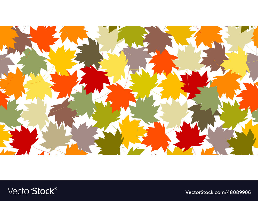 Falling autumn maple leaves seamless pattern Vector Image