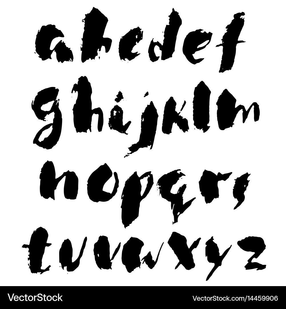 Hand drawn dry brush font modern lettering Vector Image