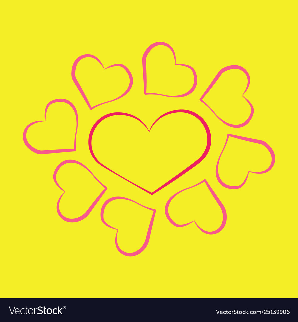 Heart shapes in different colors for valentines Vector Image