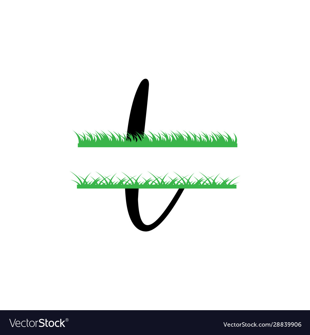 Initial l grass monogram split letter isolated Vector Image