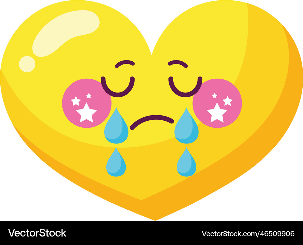 Kawaii crying emoji Royalty Free Vector Image - VectorStock