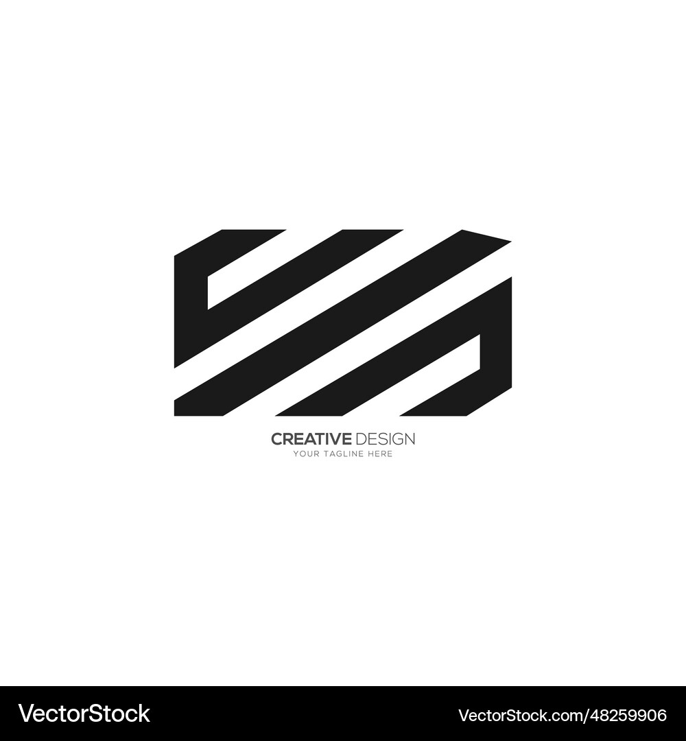 Letter e m modern shape unique abstract monogram Vector Image