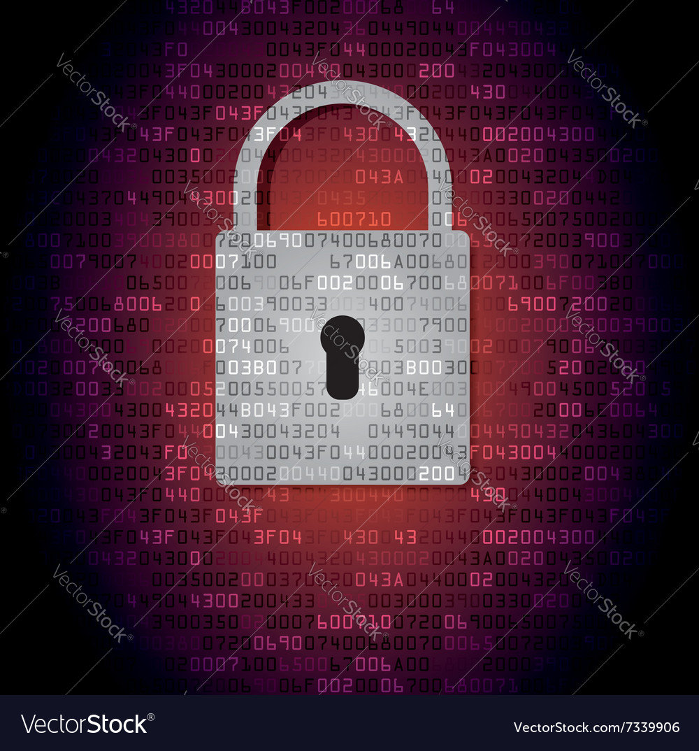 Lock on background with HEX-code Royalty Free Vector Image
