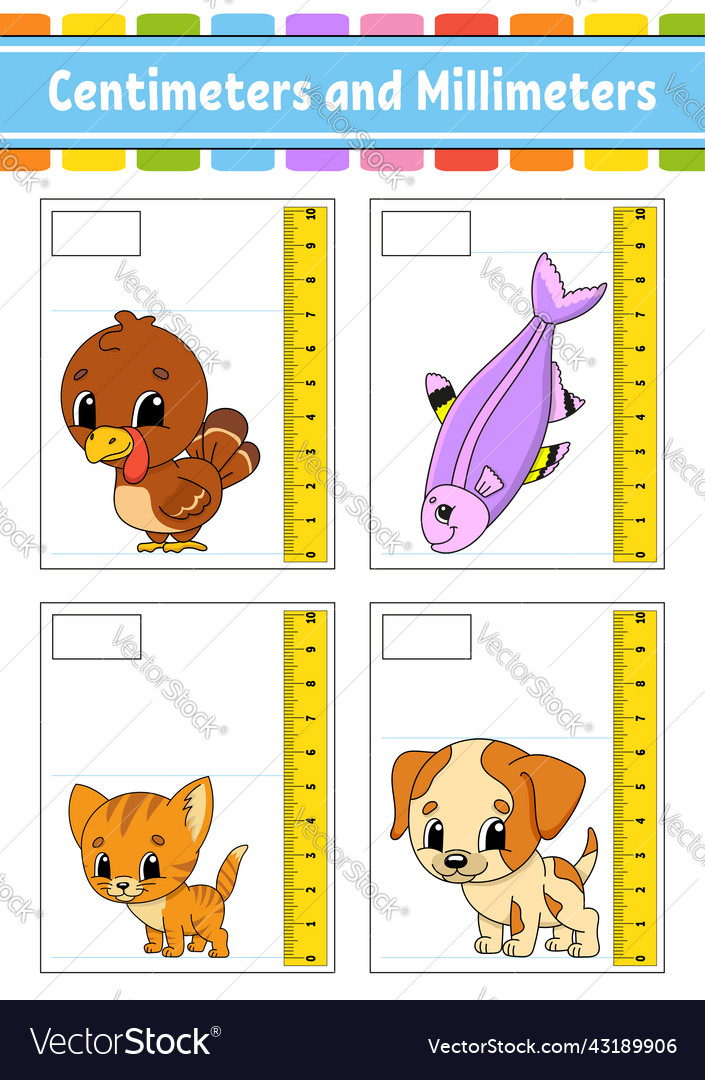 Measuring length in centimeter and millimeter Vector Image