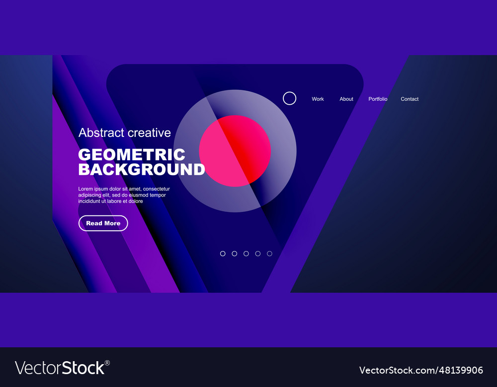 Minimal landing page geometric shapes business Vector Image