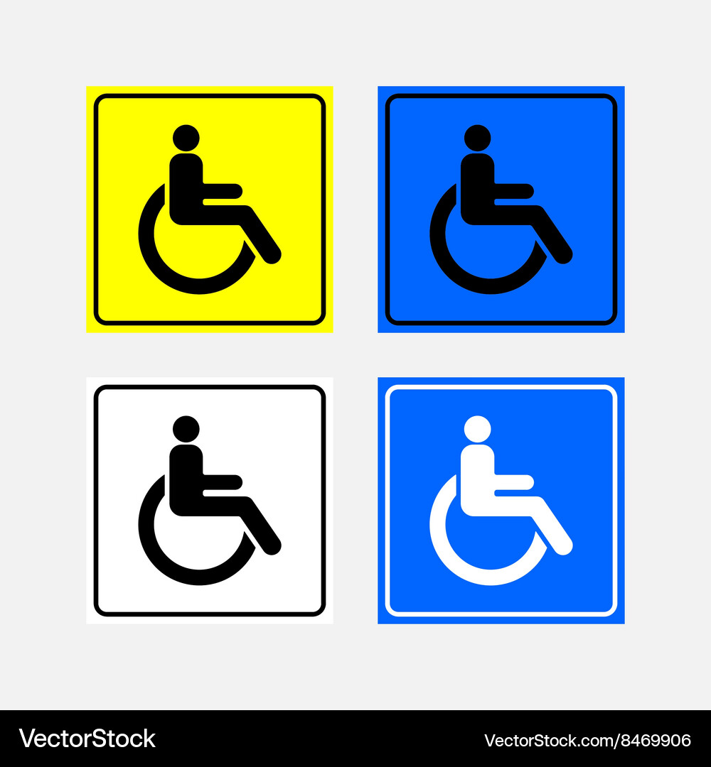 Set icon movement of persons with disabilities Vector Image