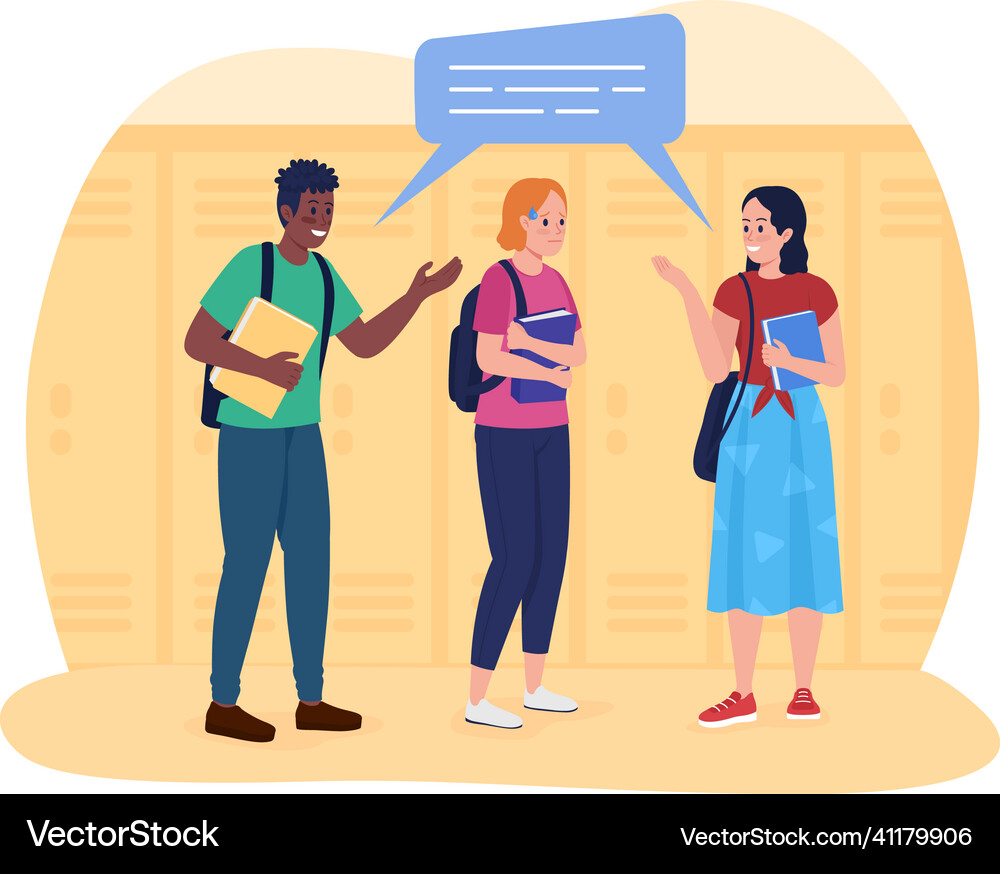 Social awkwardness in high school 2d isolated Vector Image