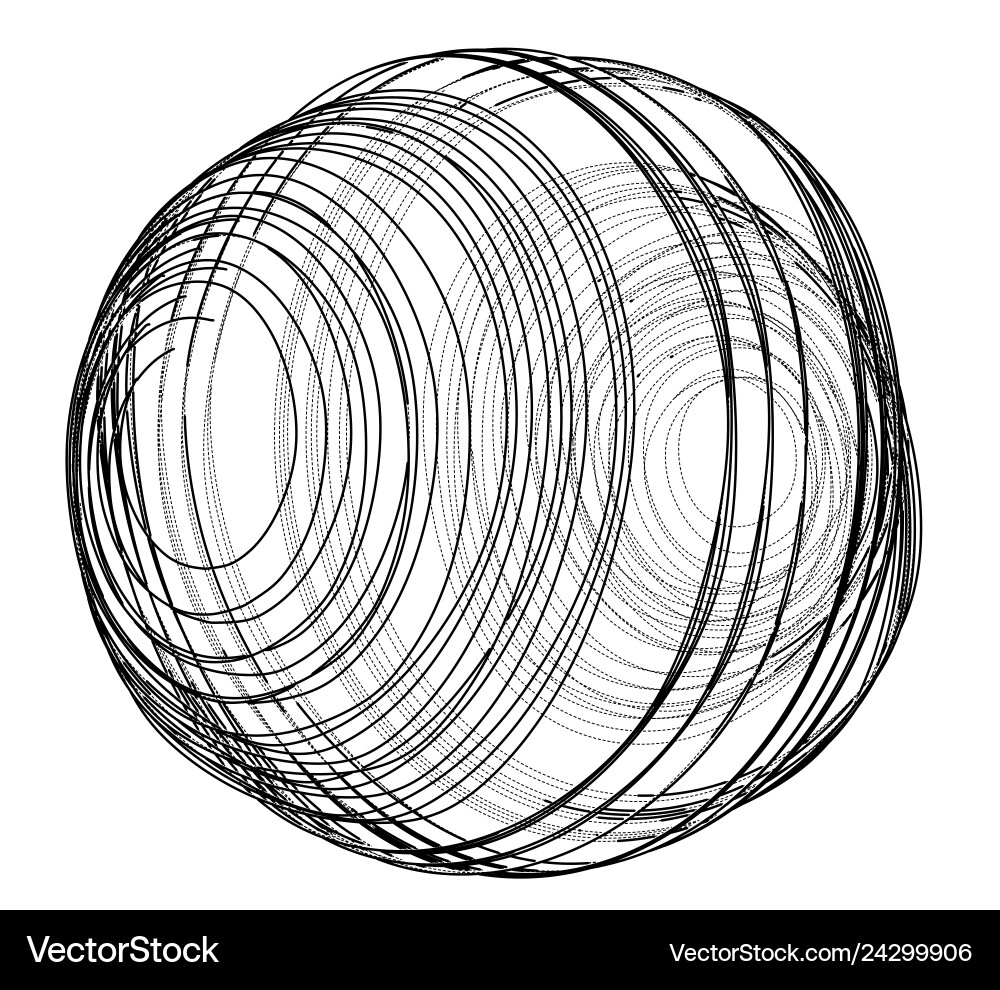 Sphere spirals outline Royalty Free Vector Image