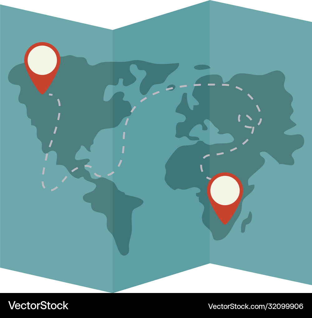 Summer travel and vacation navigation map pin Vector Image
