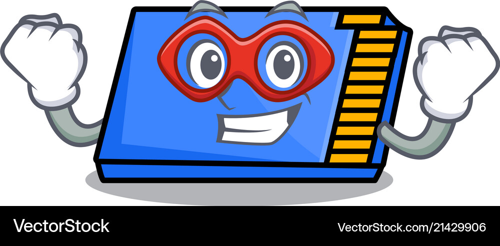 Super hero memory card character cartoon Vector Image