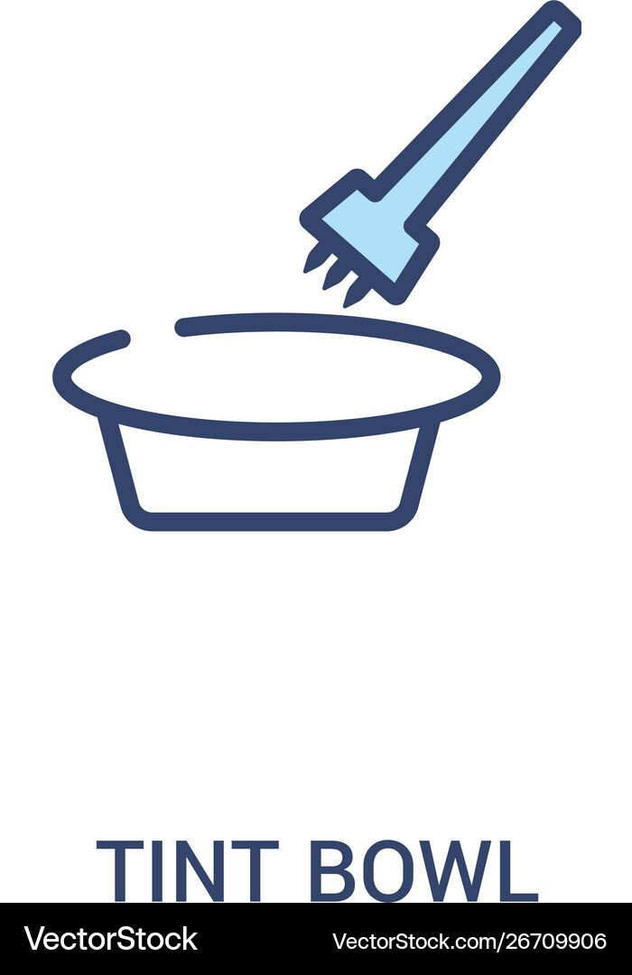 Tint bowl concept 2 colored icon simple line Vector Image