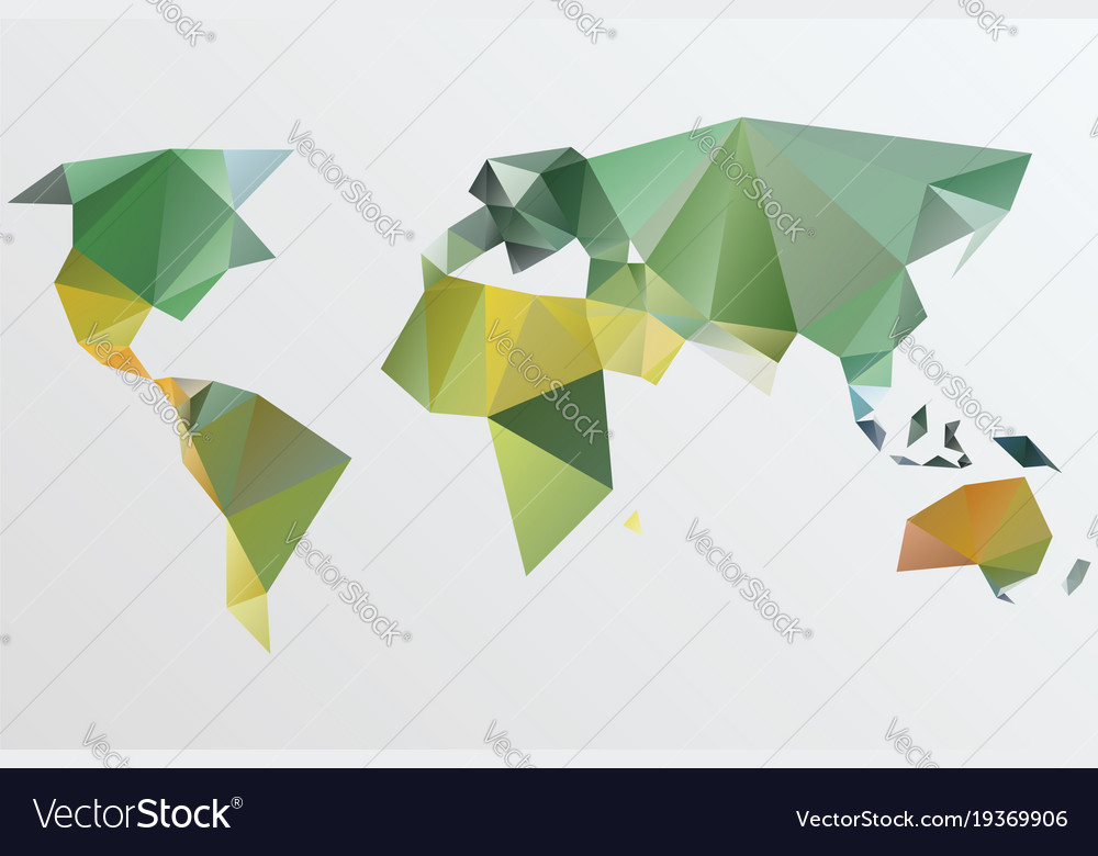 Triangle world map stylize Royalty Free Vector Image