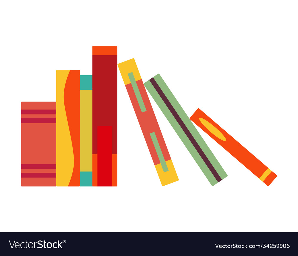 Various books stack notebooks set Royalty Free Vector Image