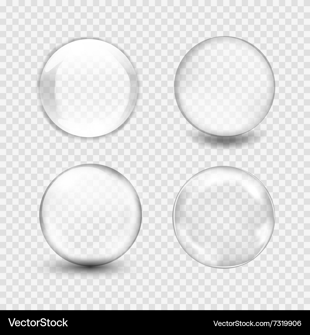 White transparent glass sphere with glares and Vector Image