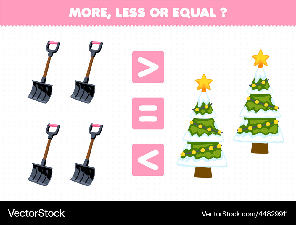 Education game for children more less or equal Vector Image