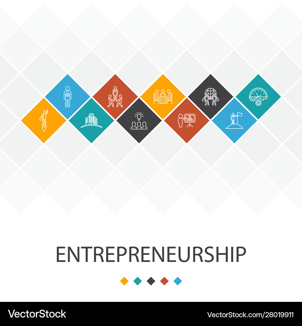 Entrepreneurship trendy ui template infographics Vector Image
