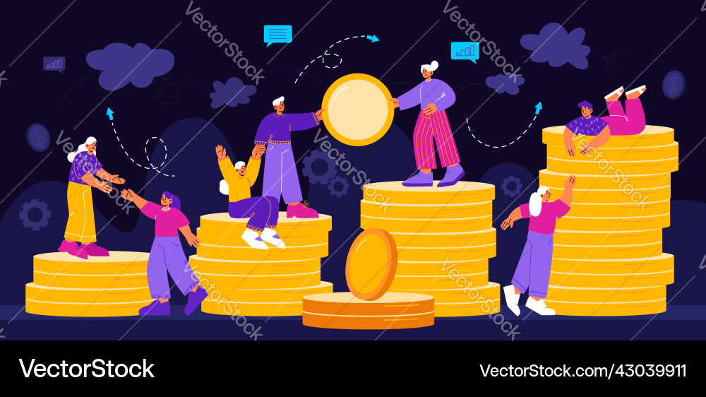 Financial growth savings fundraising concept Vector Image