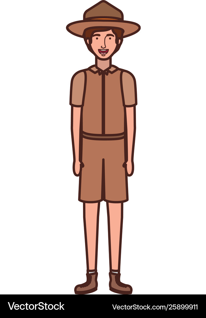 Forest ranger boy cartoon design Royalty Free Vector Image