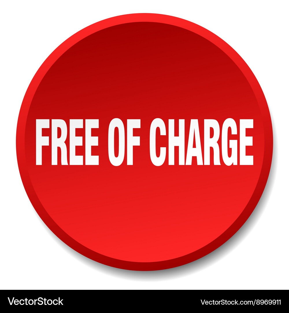 Free of charge red round flat isolated push button