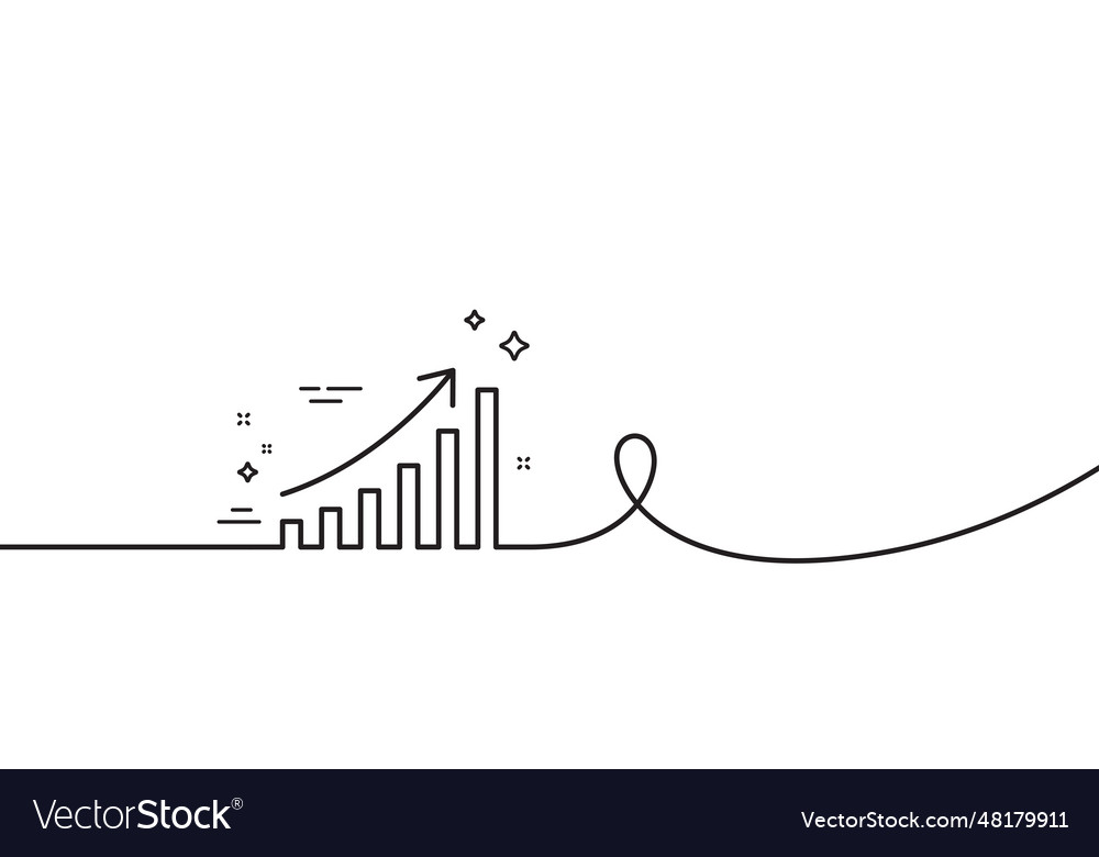 Graph line icon column chart sign continuous Vector Image