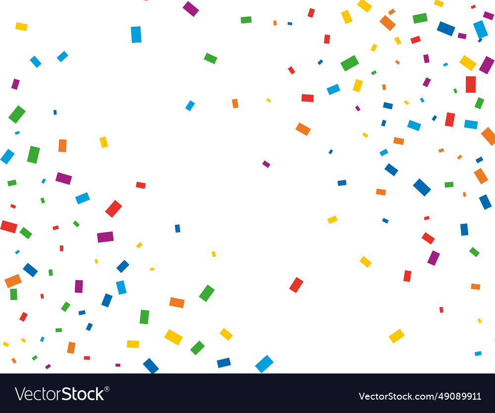 Holiday rectangular confetti light rainbow Vector Image