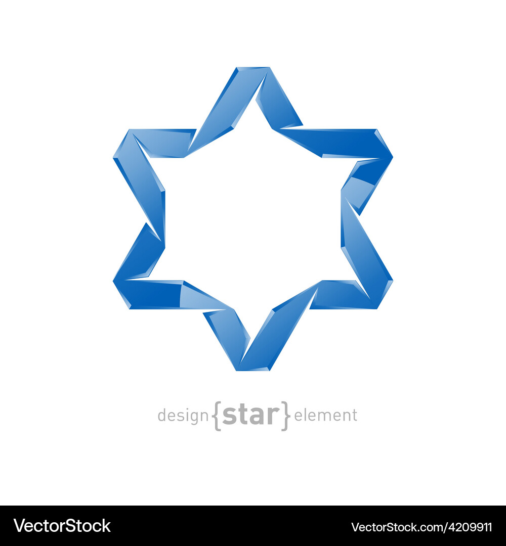 Ice star of david on white background Royalty Free Vector
