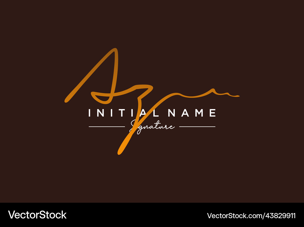 Initial az signature logo template hand drawn Vector Image