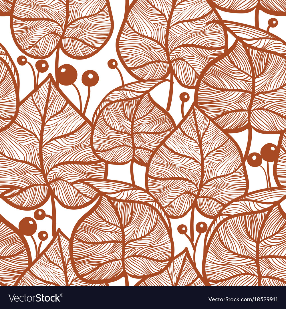Leaves pattern seampless red leaf pattern Vector Image