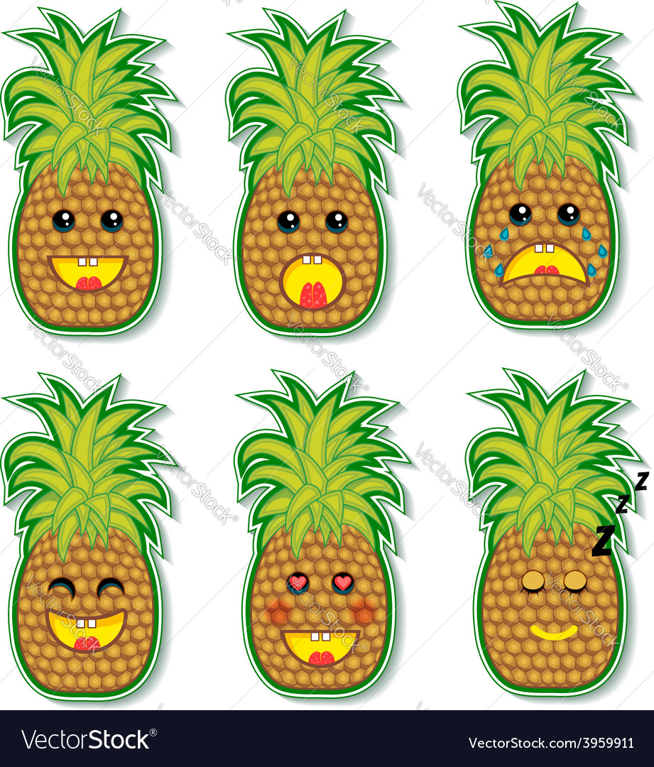 Pineapple face Royalty Free Vector Image - VectorStock