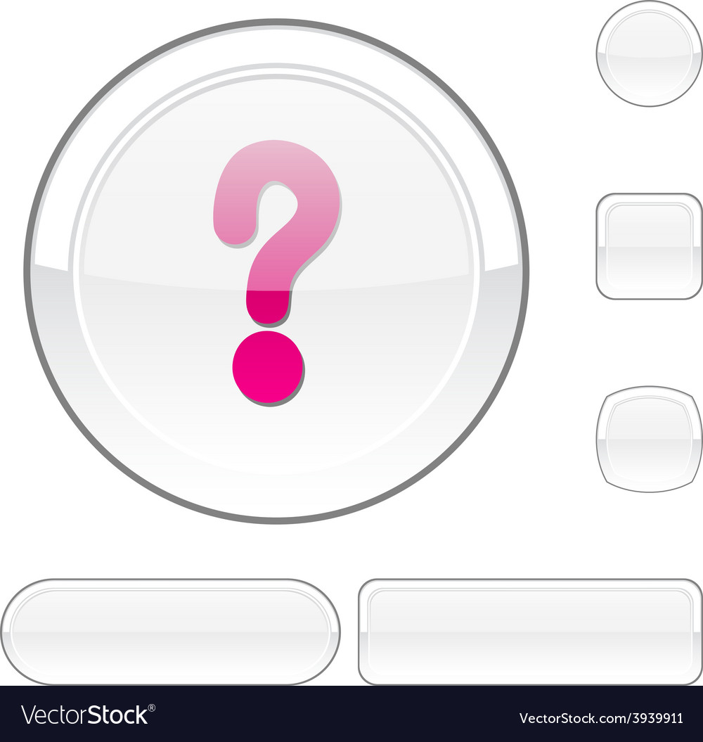 Question white button Royalty Free Vector Image