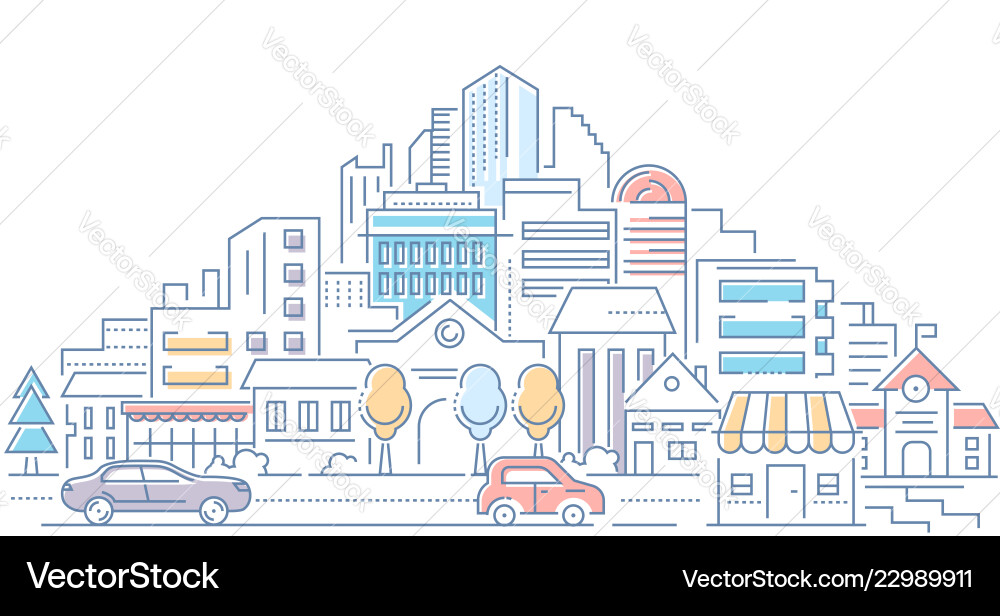 Real estate - modern line design style Royalty Free Vector