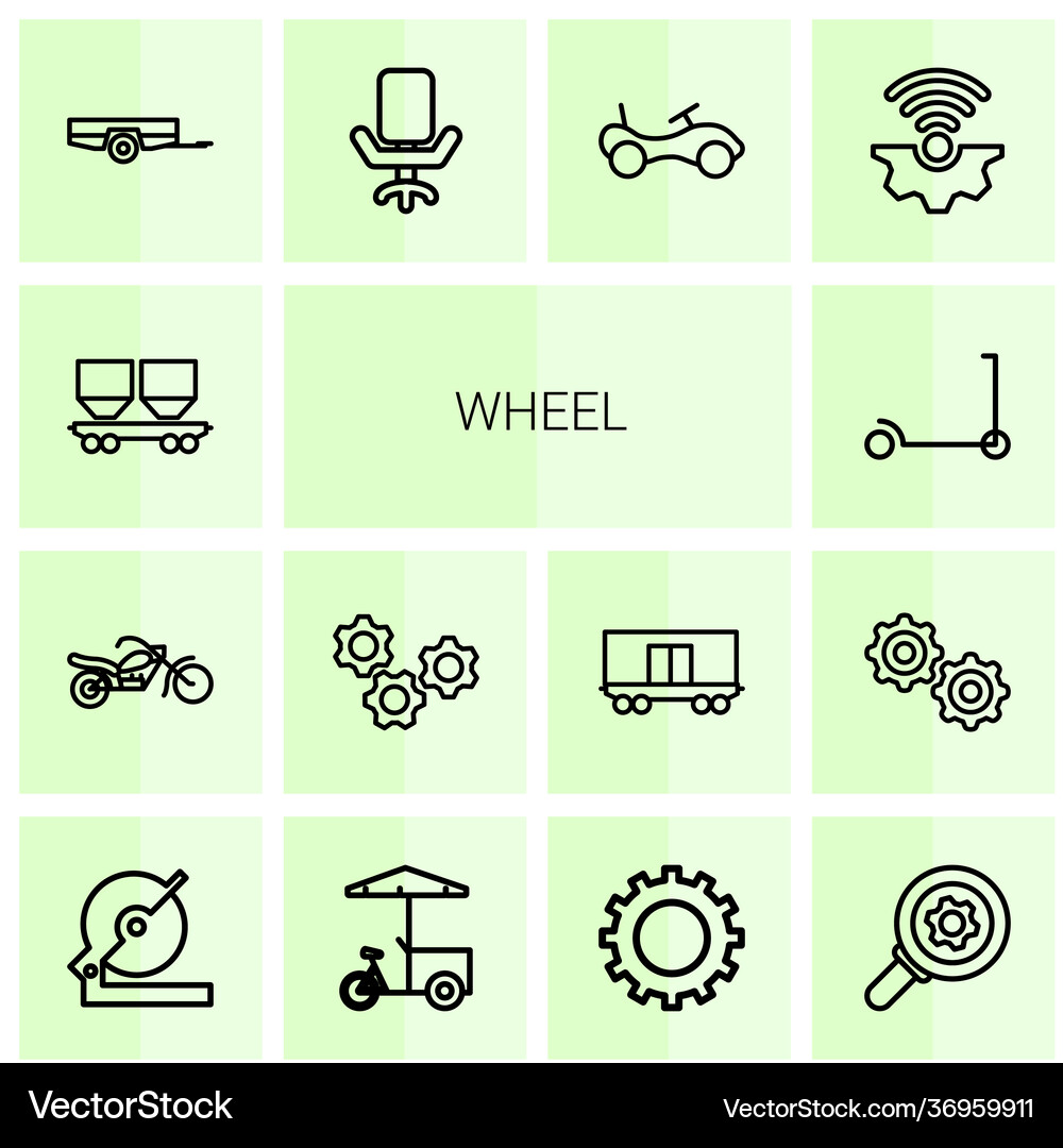 Wheel icons Royalty Free Vector Image - VectorStock