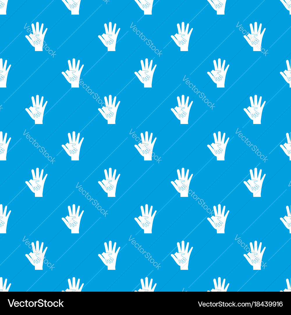 Baby and mother hand pattern seamless blue Vector Image