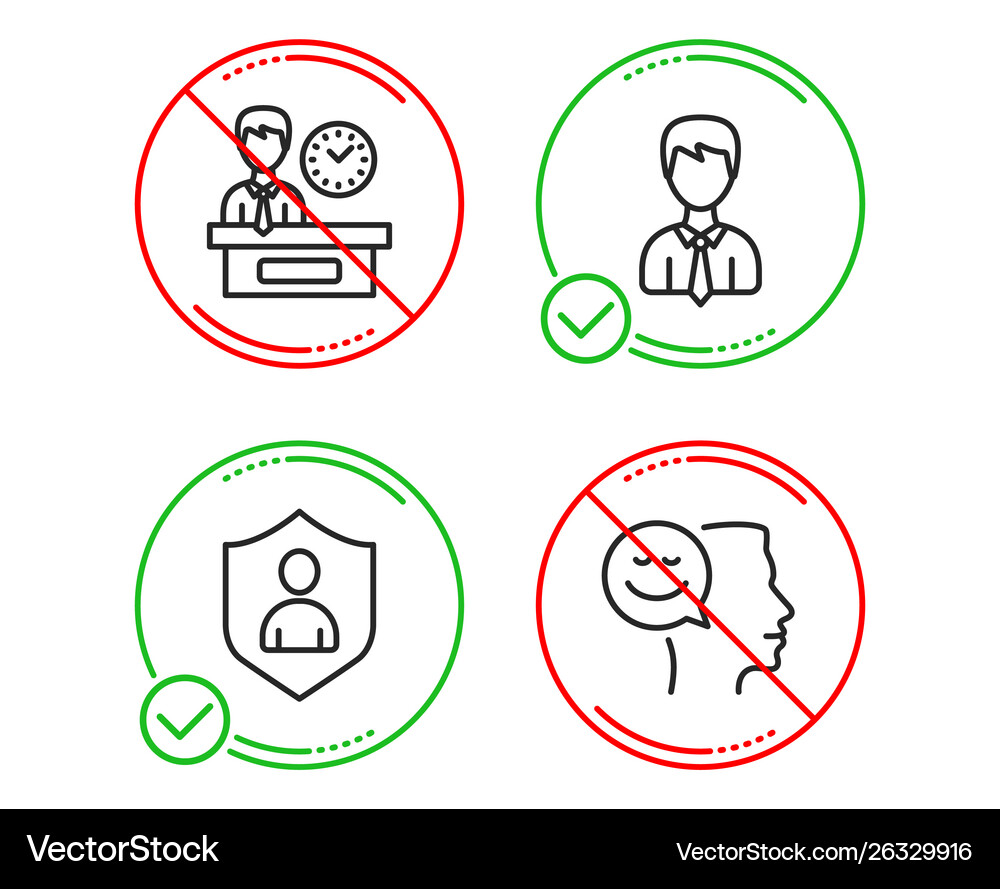 Businessman security and presentation time icons Vector Image